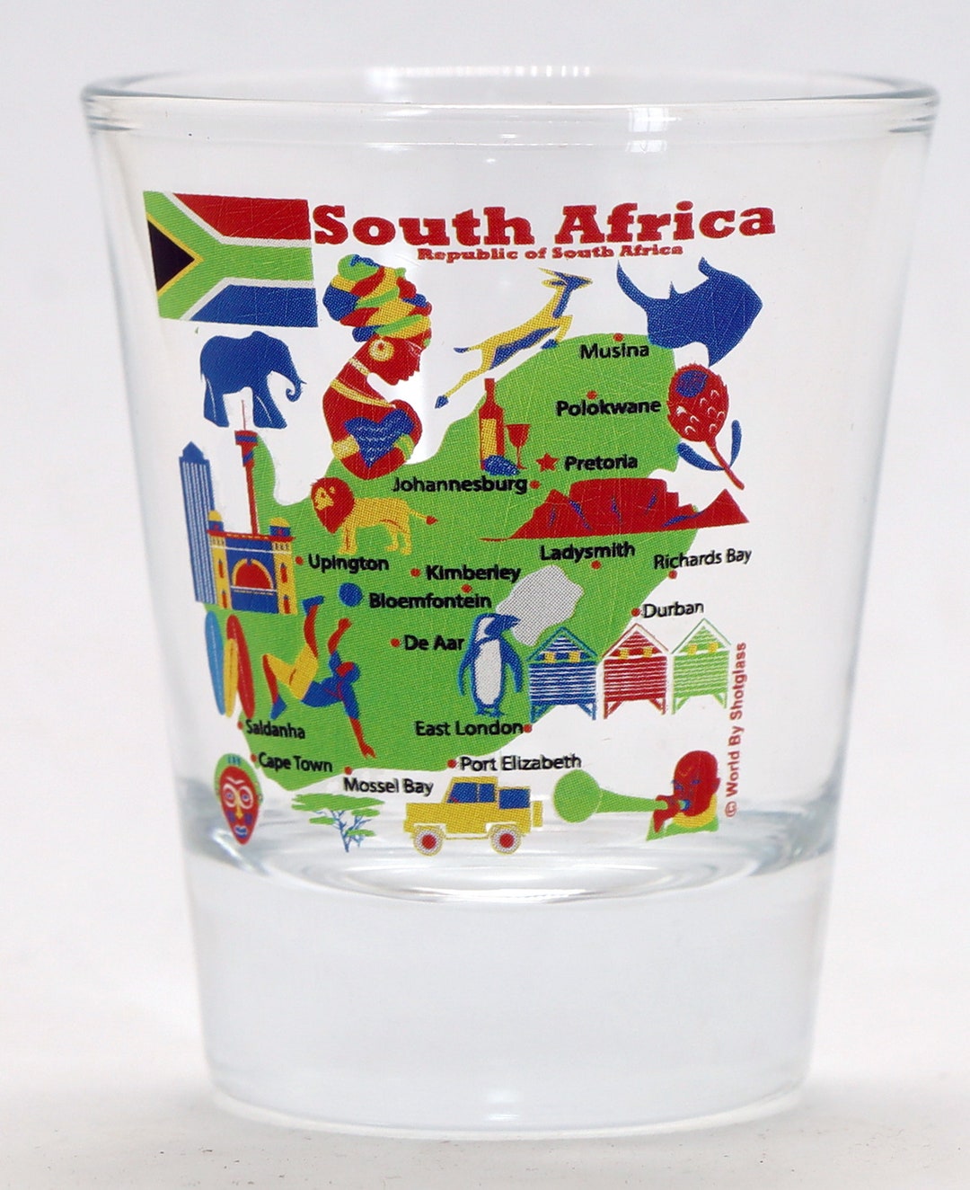 South Africa (rsa) Landmarks and Icons Collage Shot Glass - Etsy