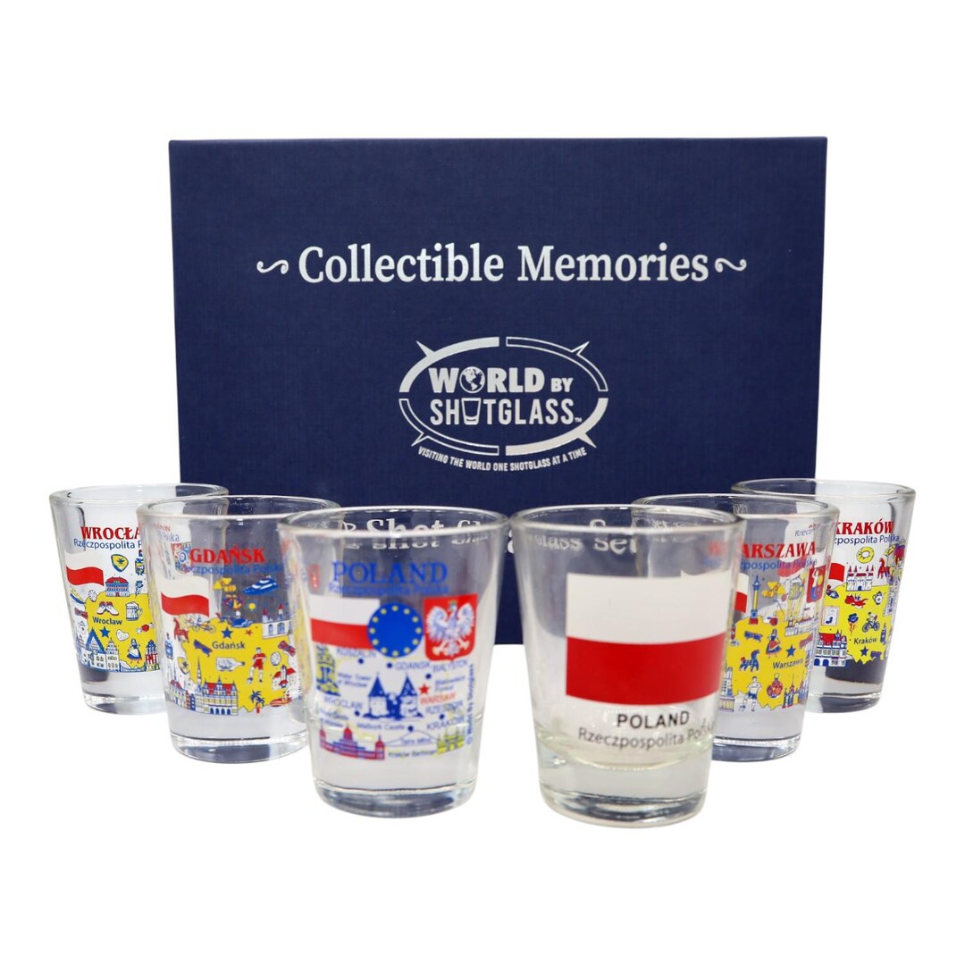 Poland Souvenir Boxed Shot Glass Set (set of 6) - Etsy