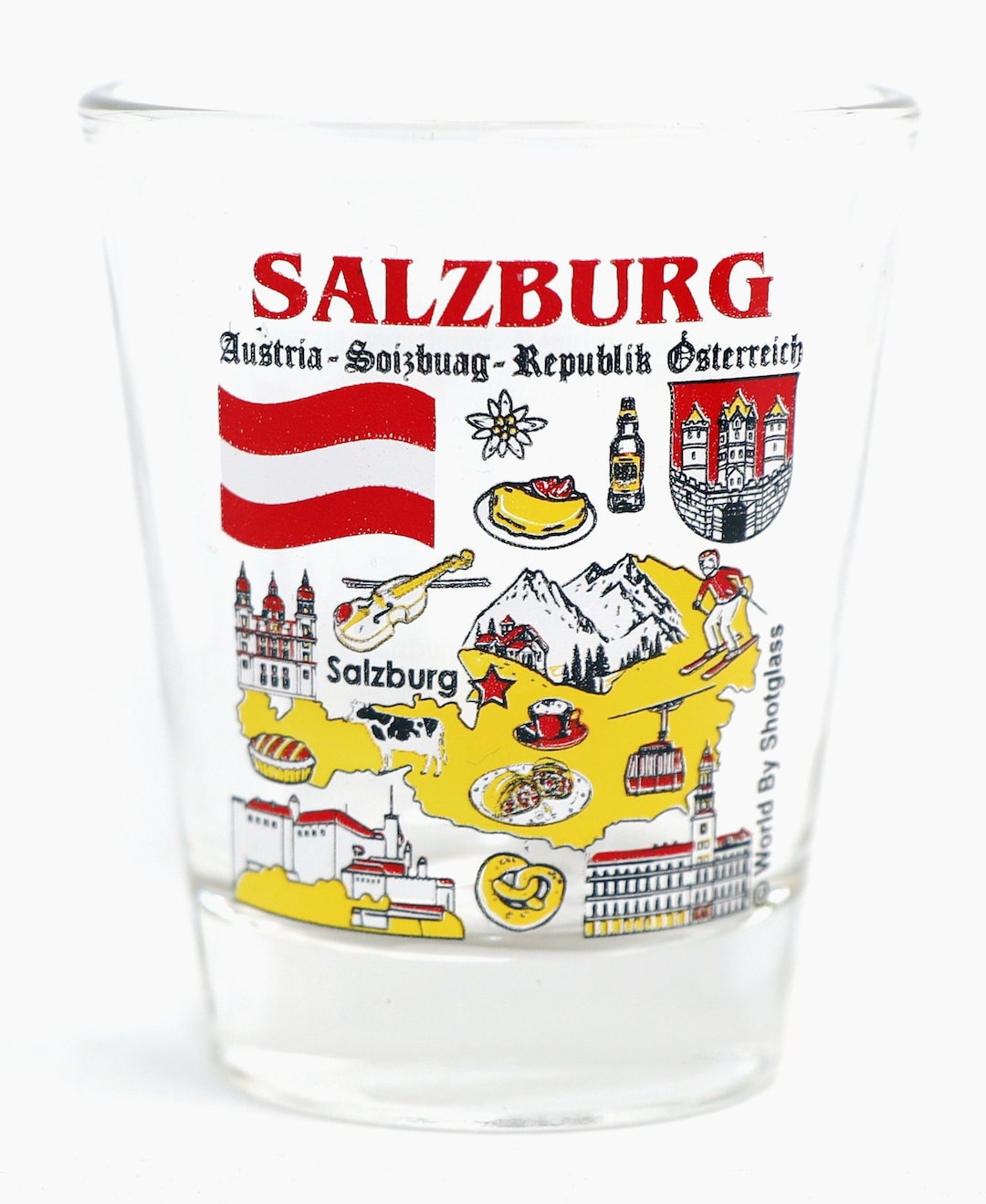 Salzburg Austria Landmarks and Icons Collage Shot Glass - Etsy