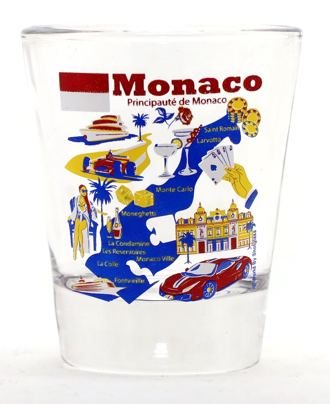 Monaco Landmarks and Icons Collage Shot Glass - Etsy