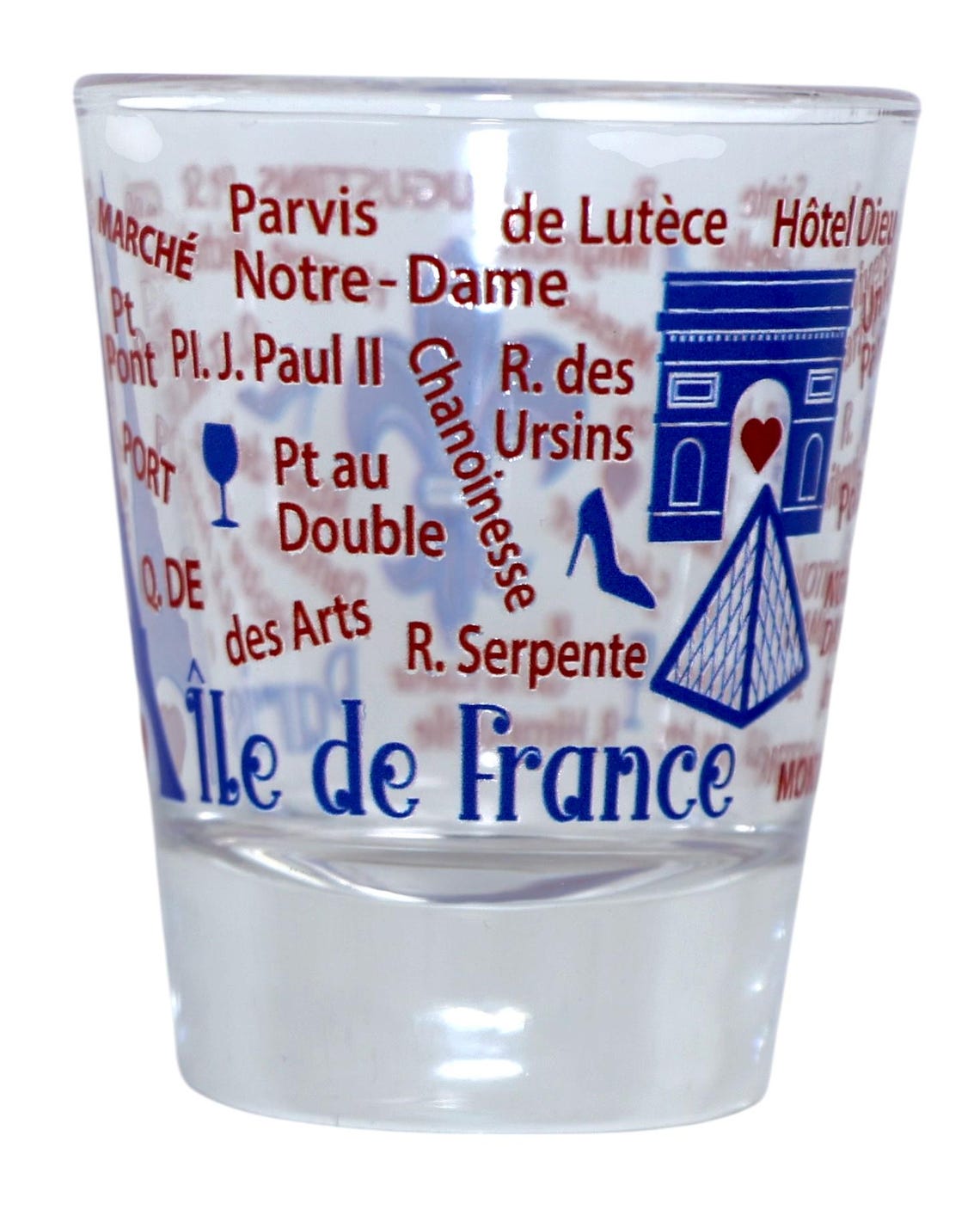Paris France Eiffel Tower and Map Blue Shot Glass - Etsy