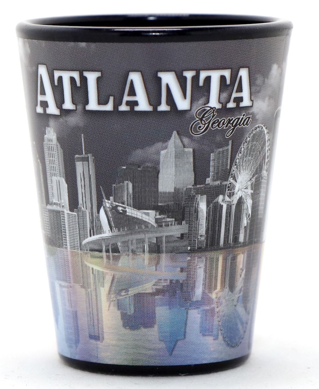 Atlanta Georgia B&W With Color Reflection Ceramic Shot Glass - Etsy