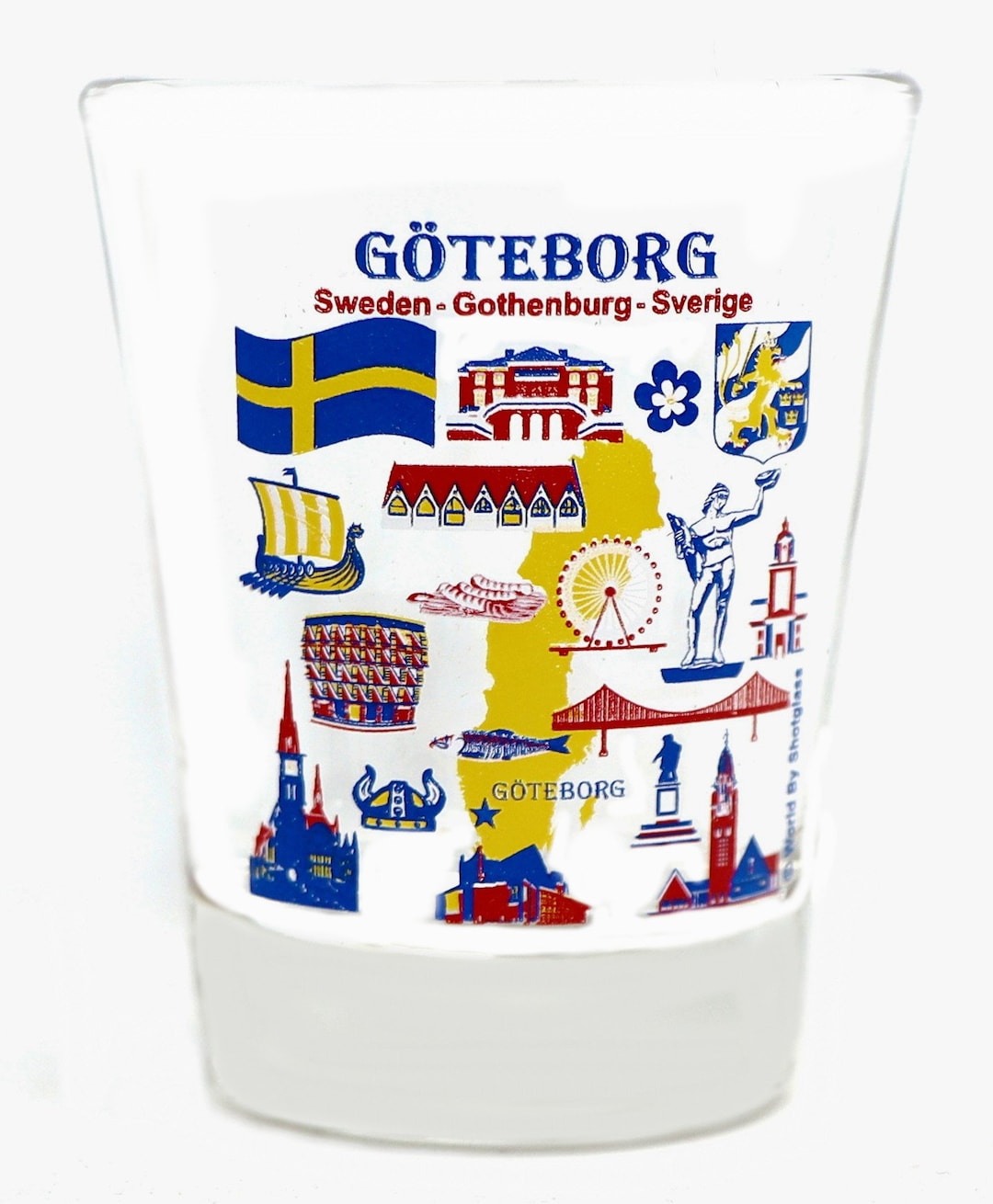 Gothenburg (goteborg) Sweden Landmarks and Icons Collage Shot Glass - Etsy