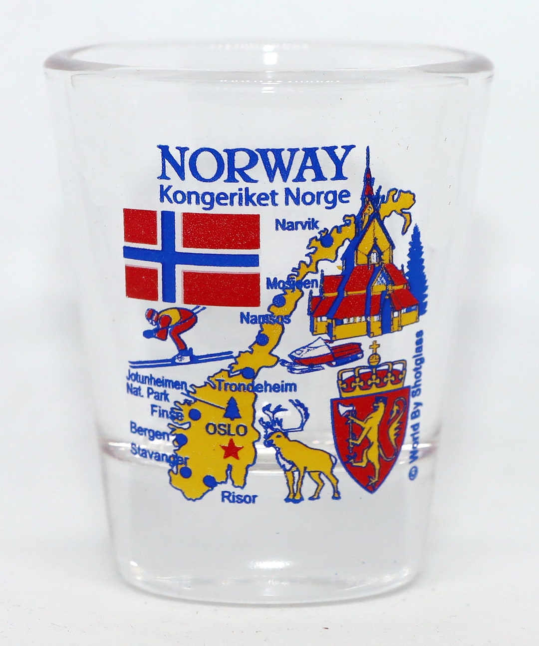 Norway Landmarks and Icons Collage Shot Glass - Etsy
