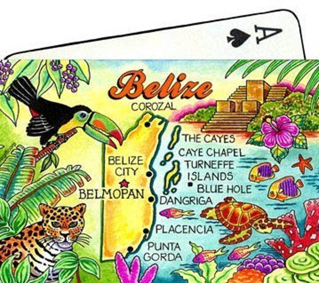 Belize Central America Map Collectible Souvenir Playing Cards - Etsy
