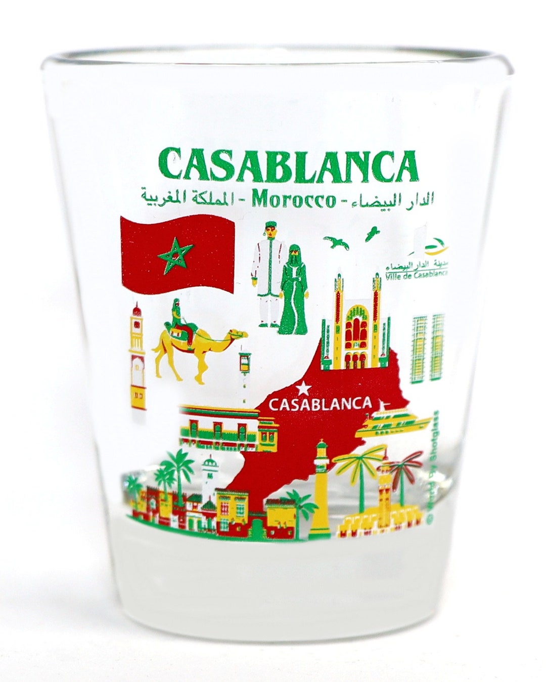 Casablanca Morocco Landmarks and Icons Collage Shot Glass - Etsy