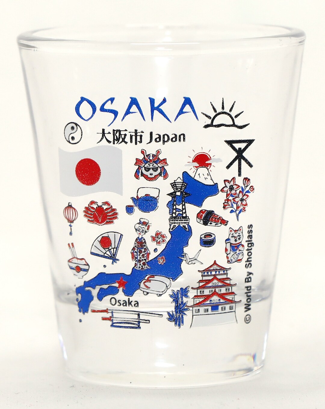 Osaka Japan Landmarks and Icons Collage Shot Glass - Etsy