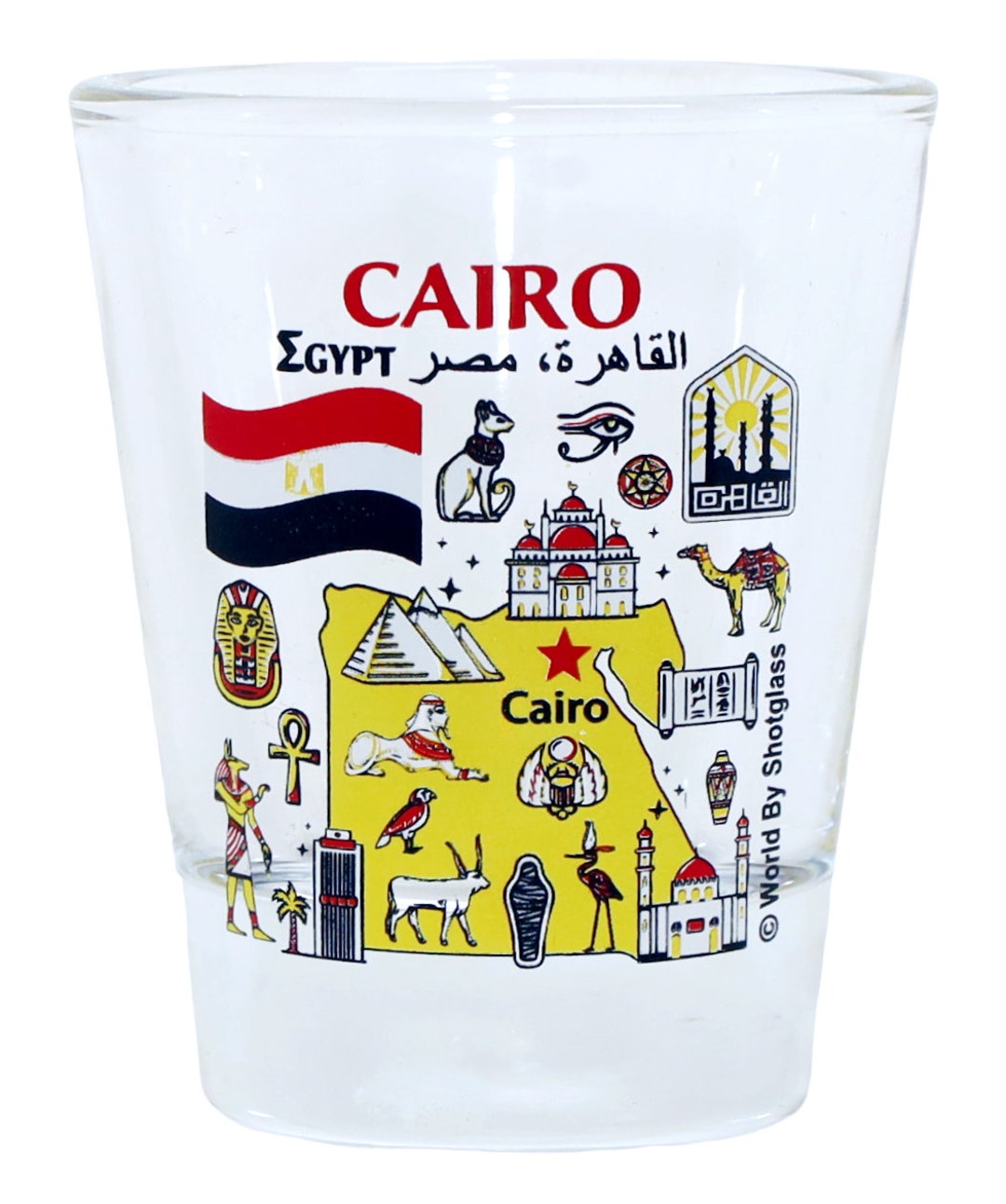 Cairo Egypt Landmarks and Icons Collage Shot Glass - Etsy