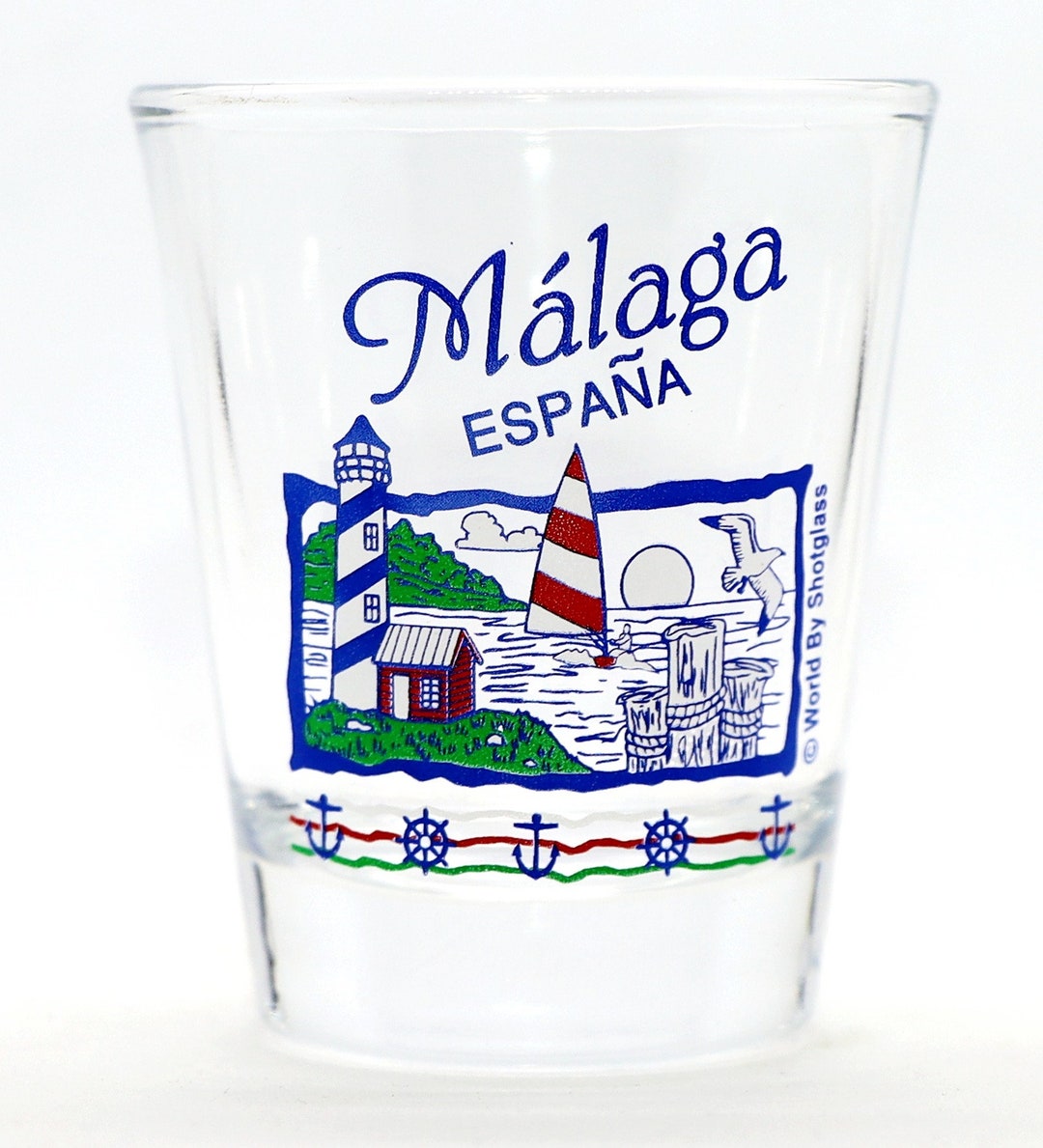 Malaga Spain Nautical Scene Shot Glass - Etsy