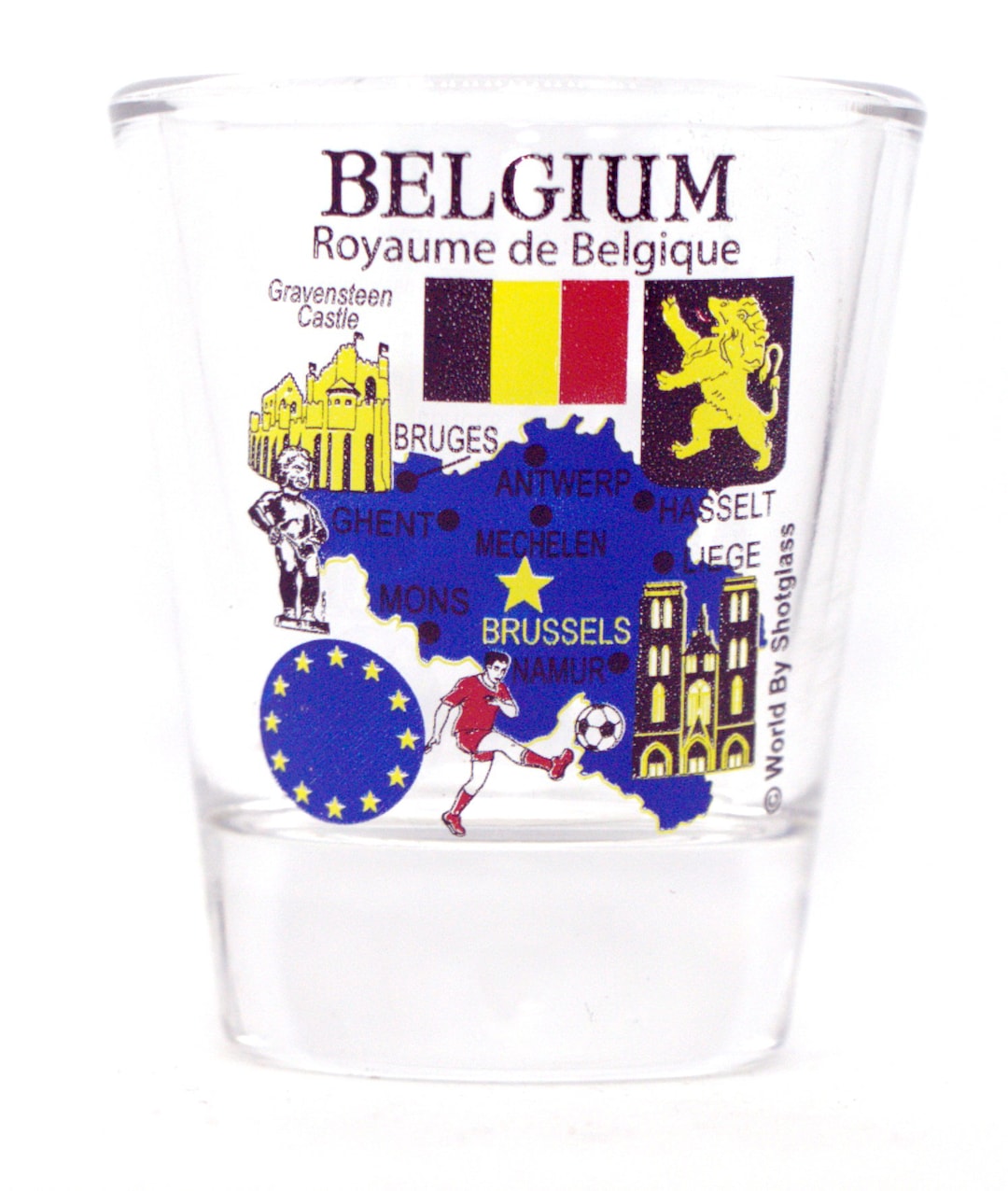 Belgium EU Series Landmarks and Icons Collage Shot Glass - Etsy