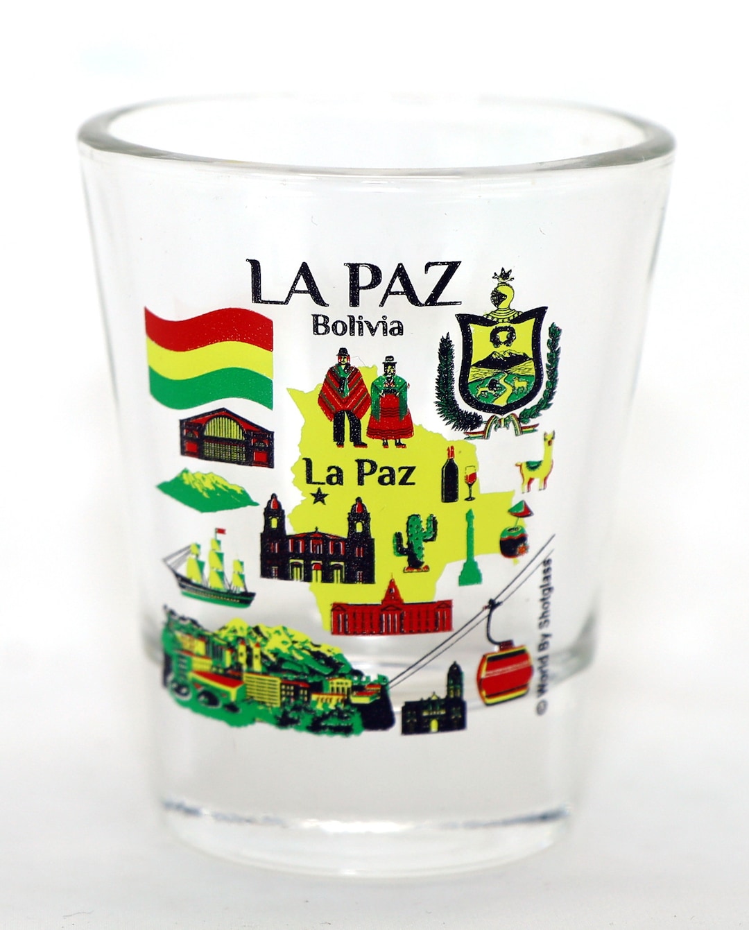 La Paz Bolivia Landmarks and Icons Collage Shot Glass - Etsy