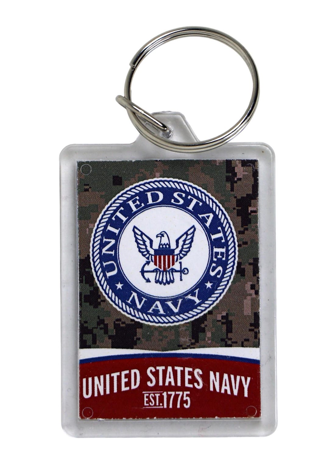 US Navy Camo Lucite Acrylic Souvenir Collectible Keychain 2.25" X 1.5 ...