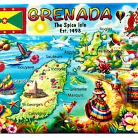Curacao Map Caribbean Fridge Collector's Souvenir Magnet Classic Design ...