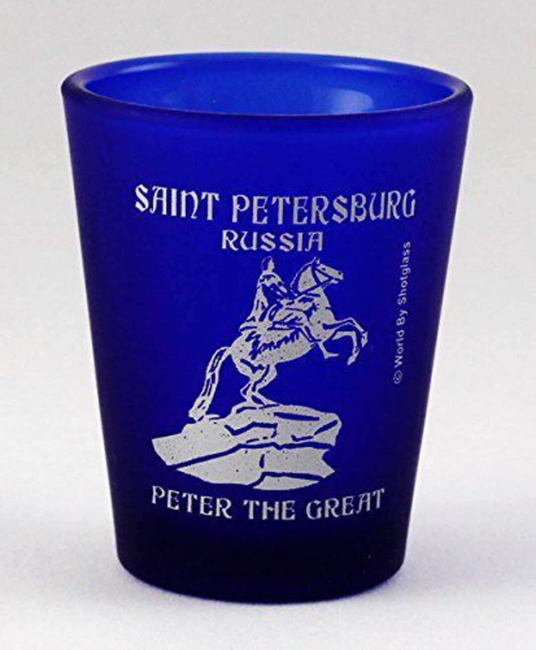 St. Petersburg Russia Peter the Great Cobalt Blue Frosted Shot Glass - Etsy