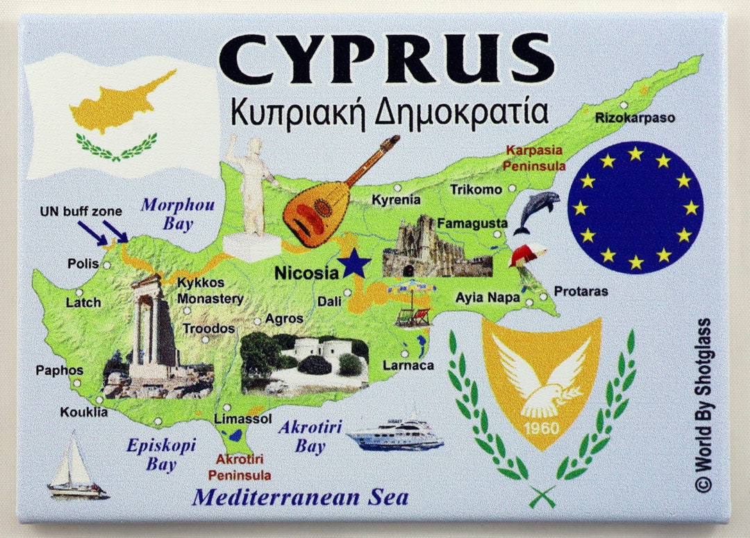 Cyprus EU Series Souvenir Fridge Magnet 2.5 Inches X 3.5 Inches - Etsy