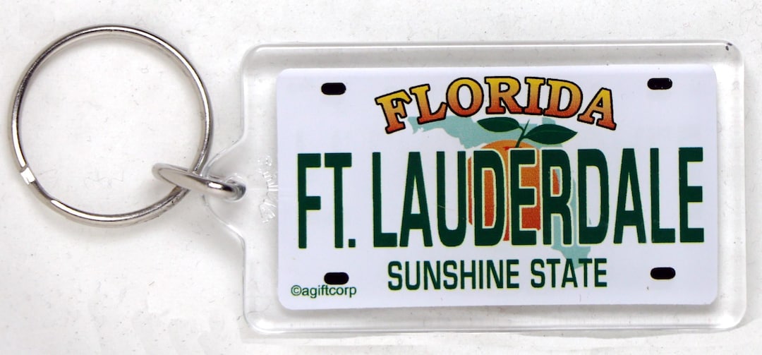 Fort Lauderdale Florida License Plate Acrylic Rectangular Souvenir ...