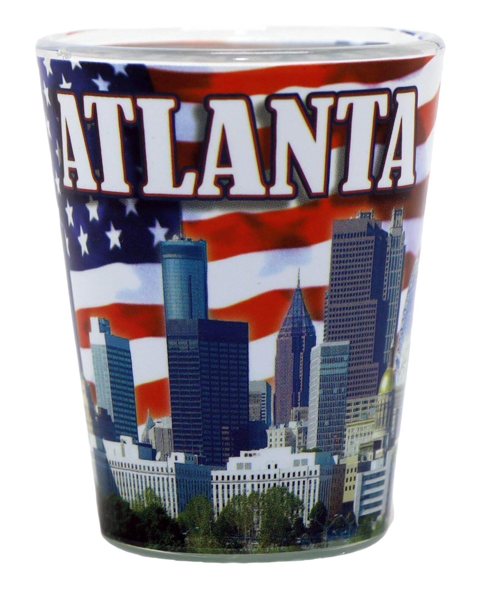 Atlanta Georgia USA Flag and Skyline Collage Shot Glass - Etsy