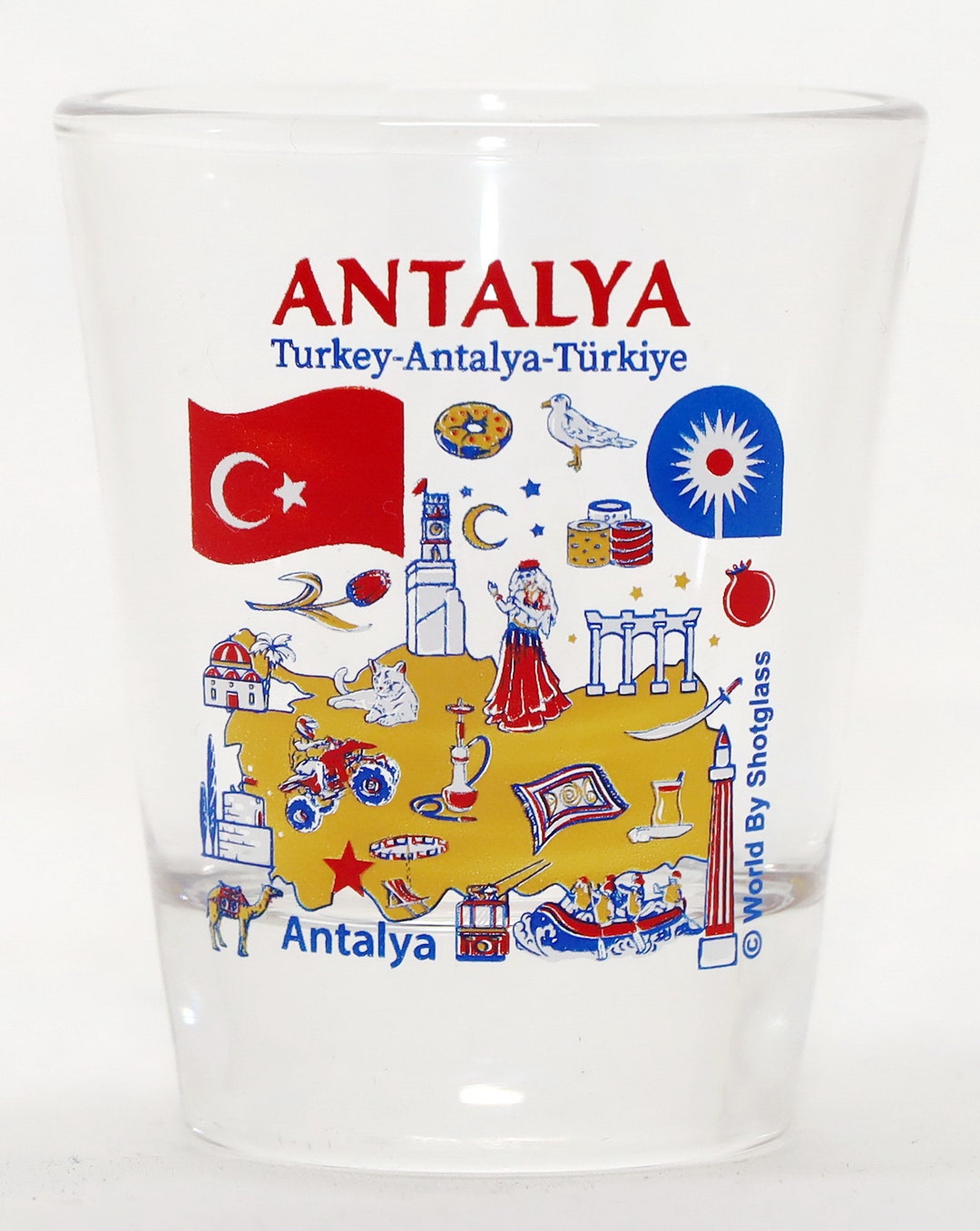 Antalya Turkey Landmarks and Icons Collage Shot Glass - Etsy