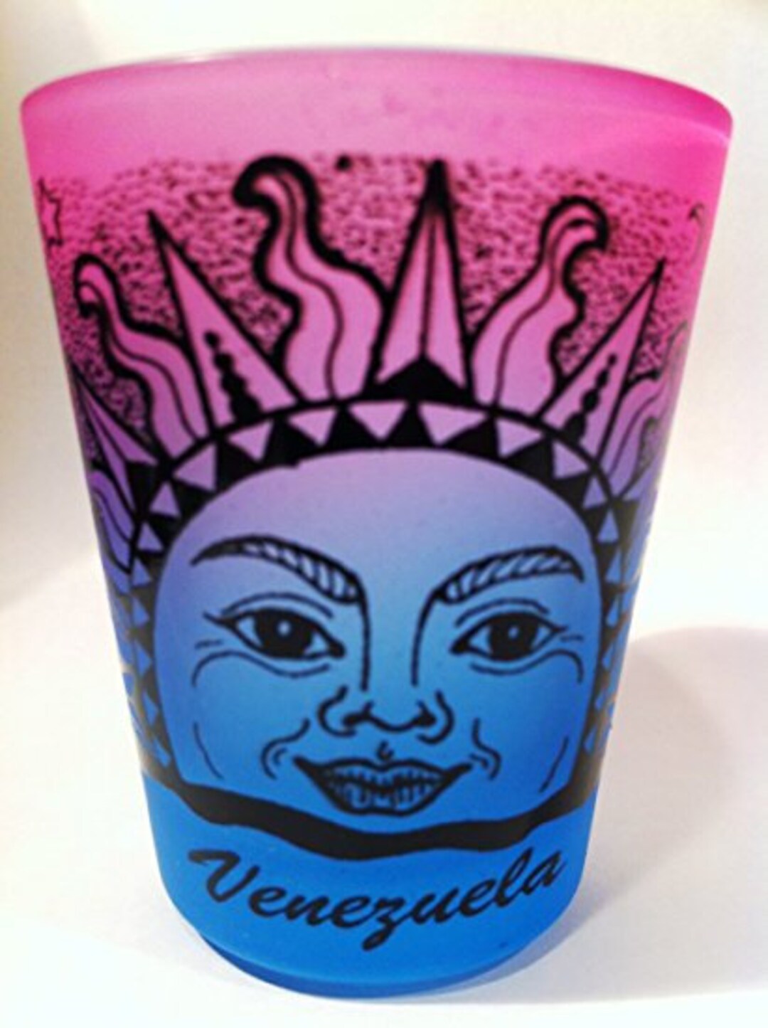 Venezuela Sun Neon Pink/neon Blue Shot Glass - Etsy