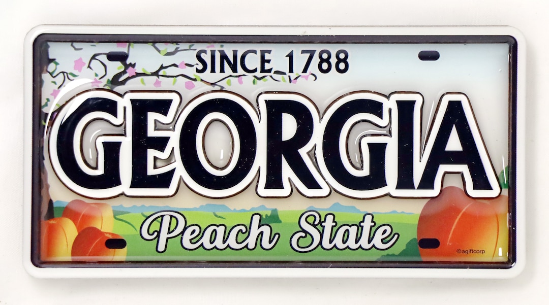 Georgia License Plate Dual Layer MDF Magnet 2" X 4" - Etsy