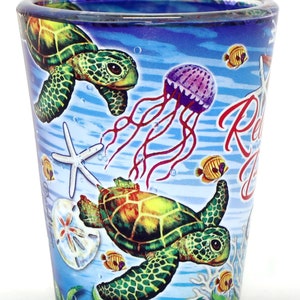 Cozumel Mexico Turtle Relax in and Out Shot Glass - Etsy