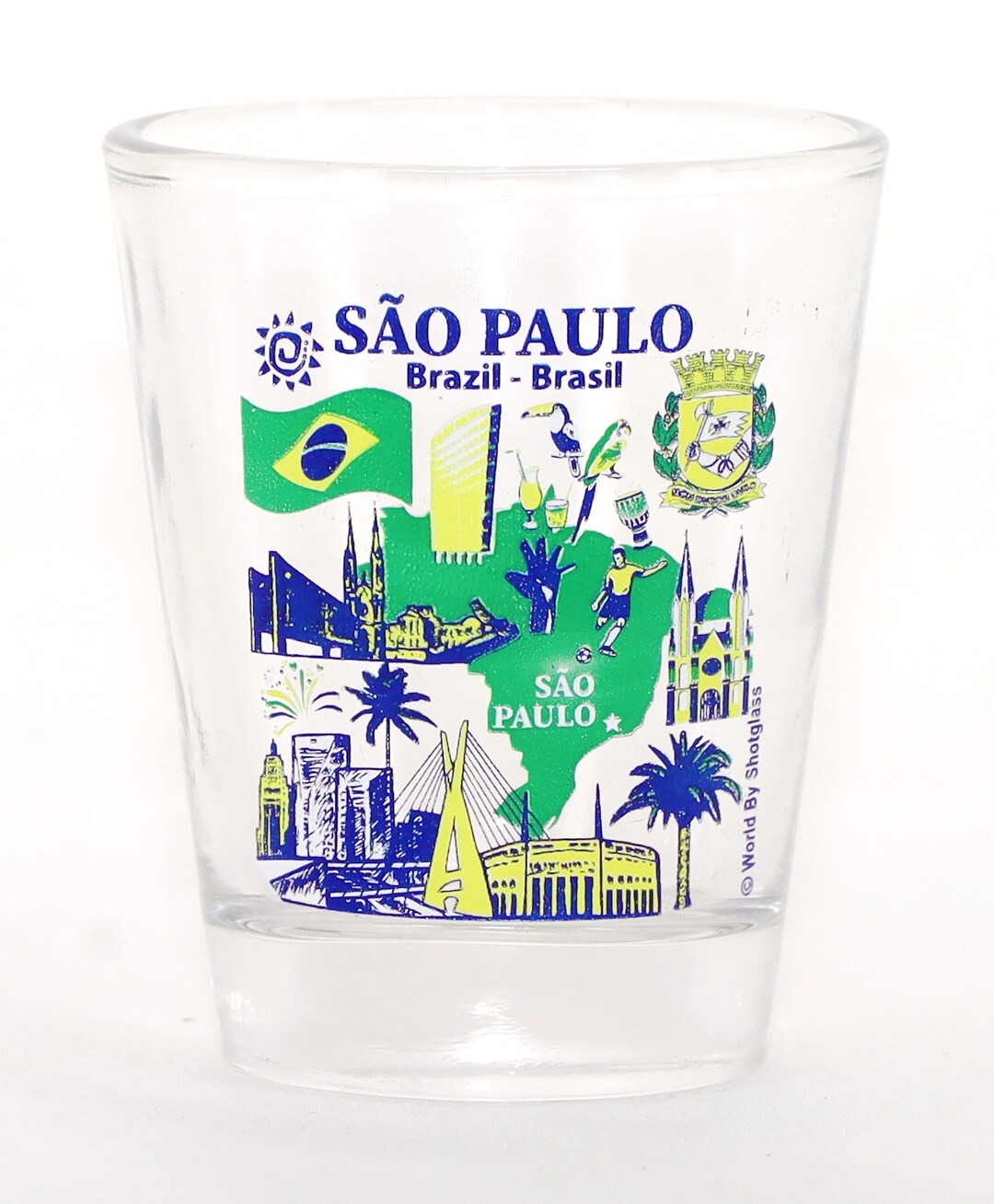 Sao Paulo Brazil Landmarks and Icons Collage Shot Glass - Etsy