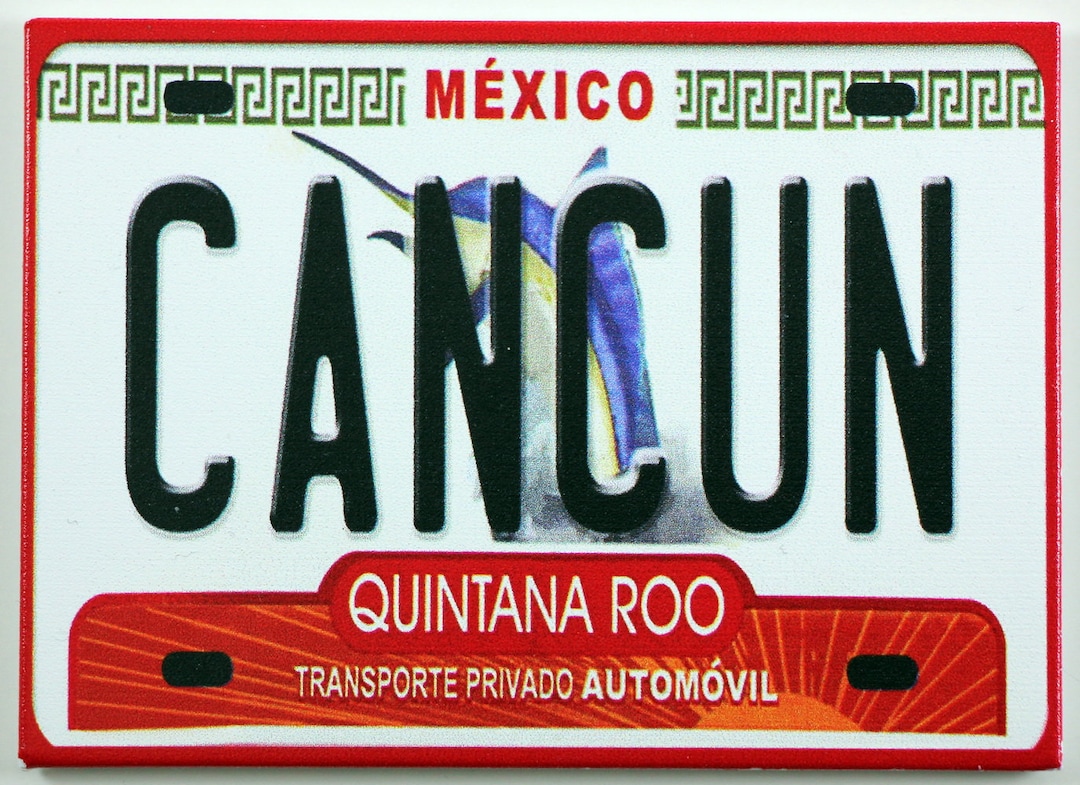 Cancun Mexico License Plate Fridge Collector's Souvenir - Etsy