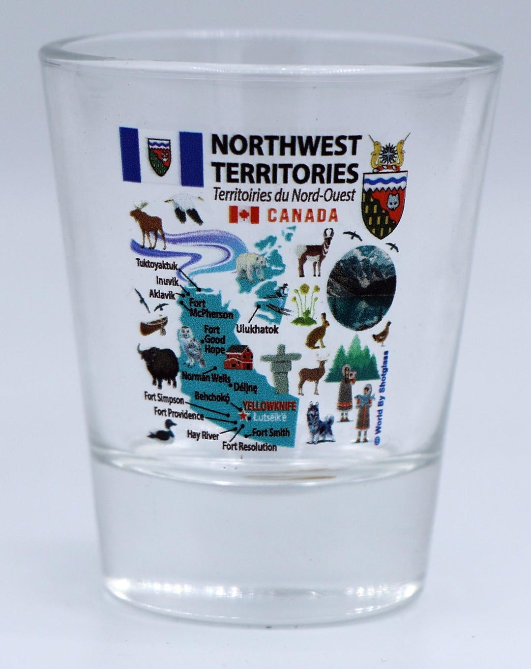 Northwest Territories Canada Map and Attractions Collage Shot Glass - Etsy