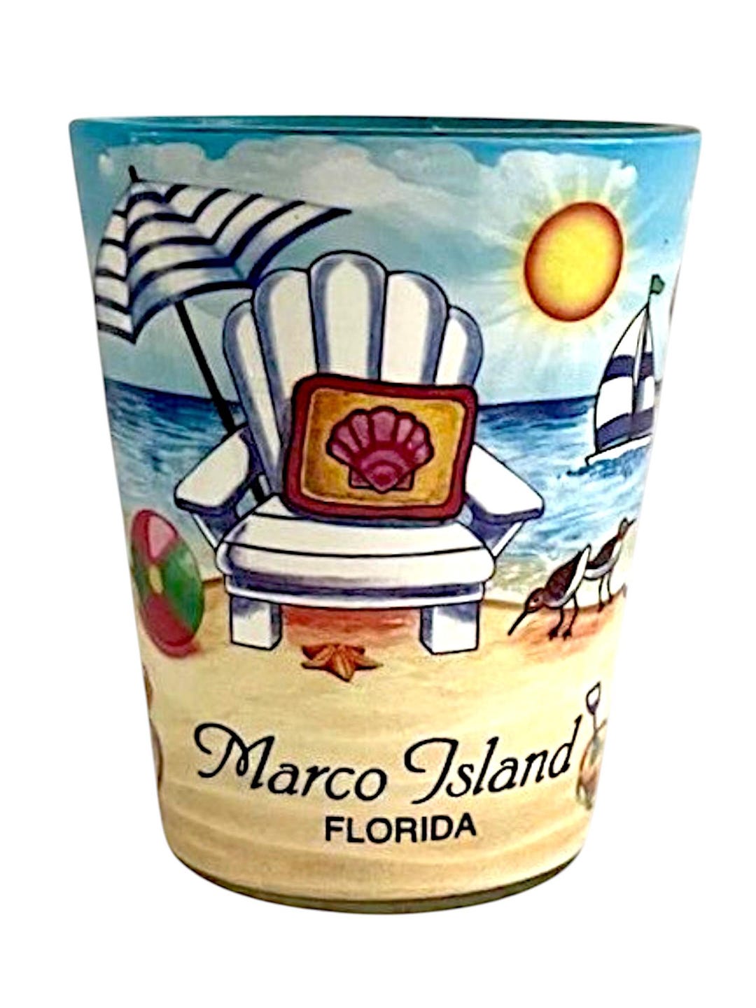 Marco Island Florida Beach Chair in and Out Shot Glass - Etsy