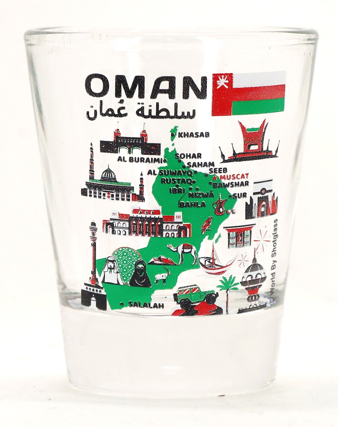 Oman Landmarks and Icons Collage Shot Glass - Etsy