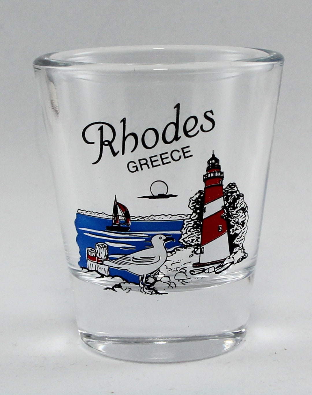 Rhodes Greece Lighthouse Scene Shot Glass - Etsy