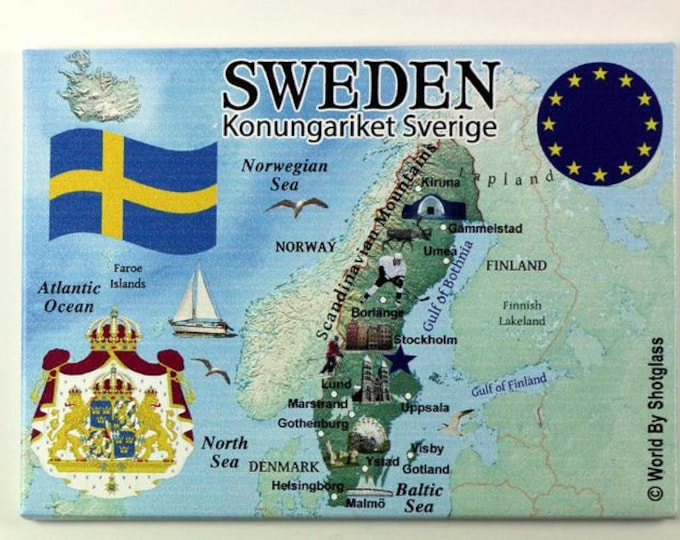 Vintage Hand Painted Wooden Sweden Souvenir Fridge Magnet - Red Horse ...