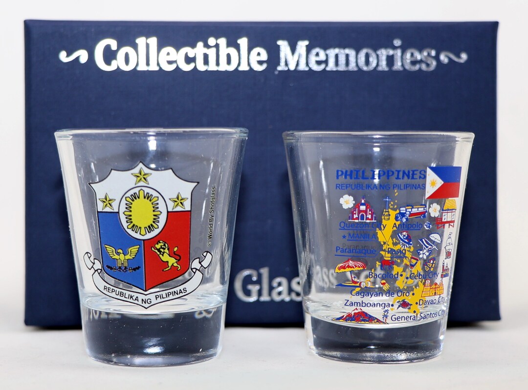 Philippines Souvenir Boxed Shot Glass Set (set of 2) - Etsy