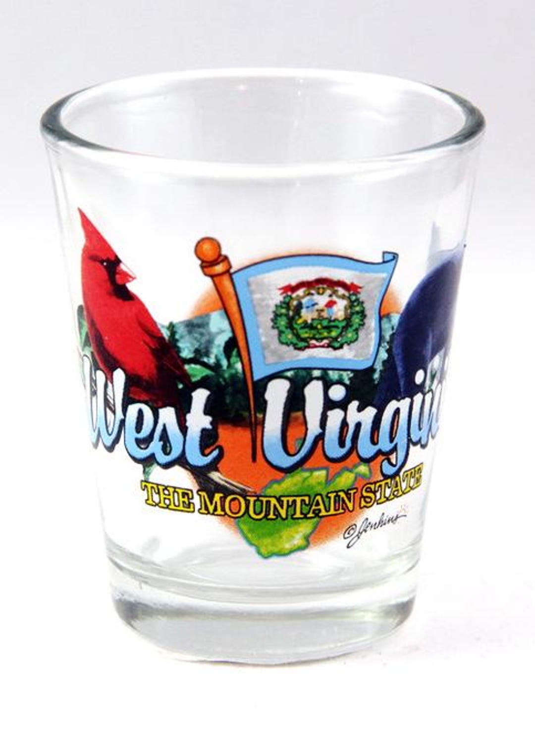 West Virginia Mountain State Elements Shot Glass - Etsy