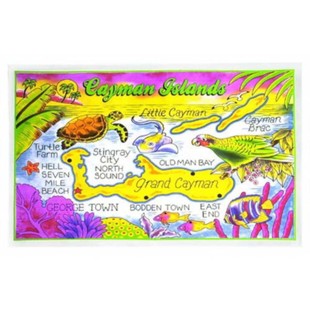 Cayman Islands Map Cotton Tea Kitchen Towel 19" X 30 - Etsy