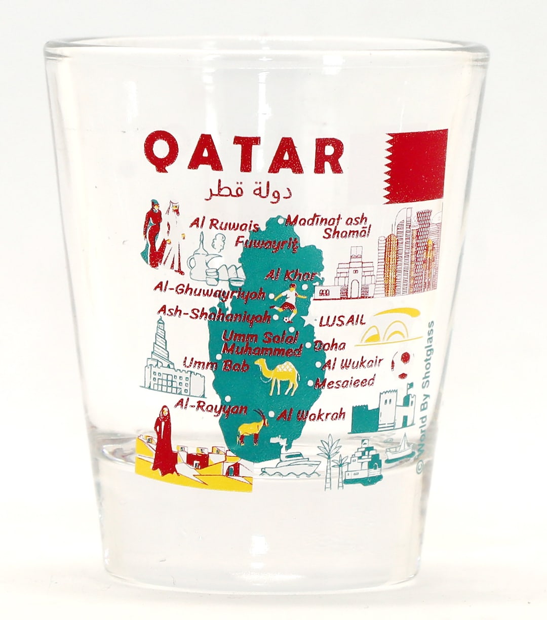 Qatar Landmarks and Icons Collage Shot Glass - Etsy