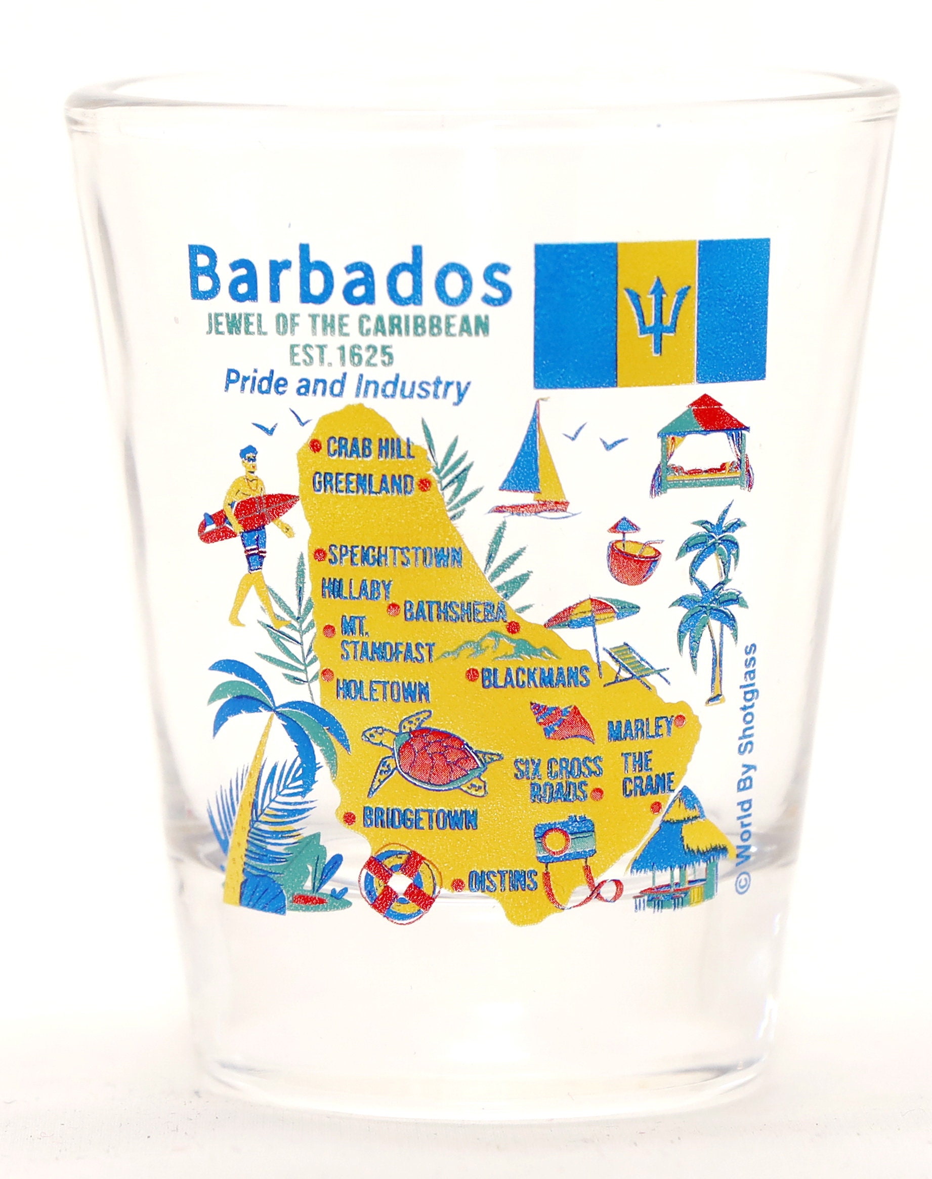 Barbados Landmarks and Icons Collage Shot Glass - Etsy