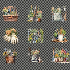 Watercolor Gardening Clipart Bundle, Spring Garden Clipart Pack ...