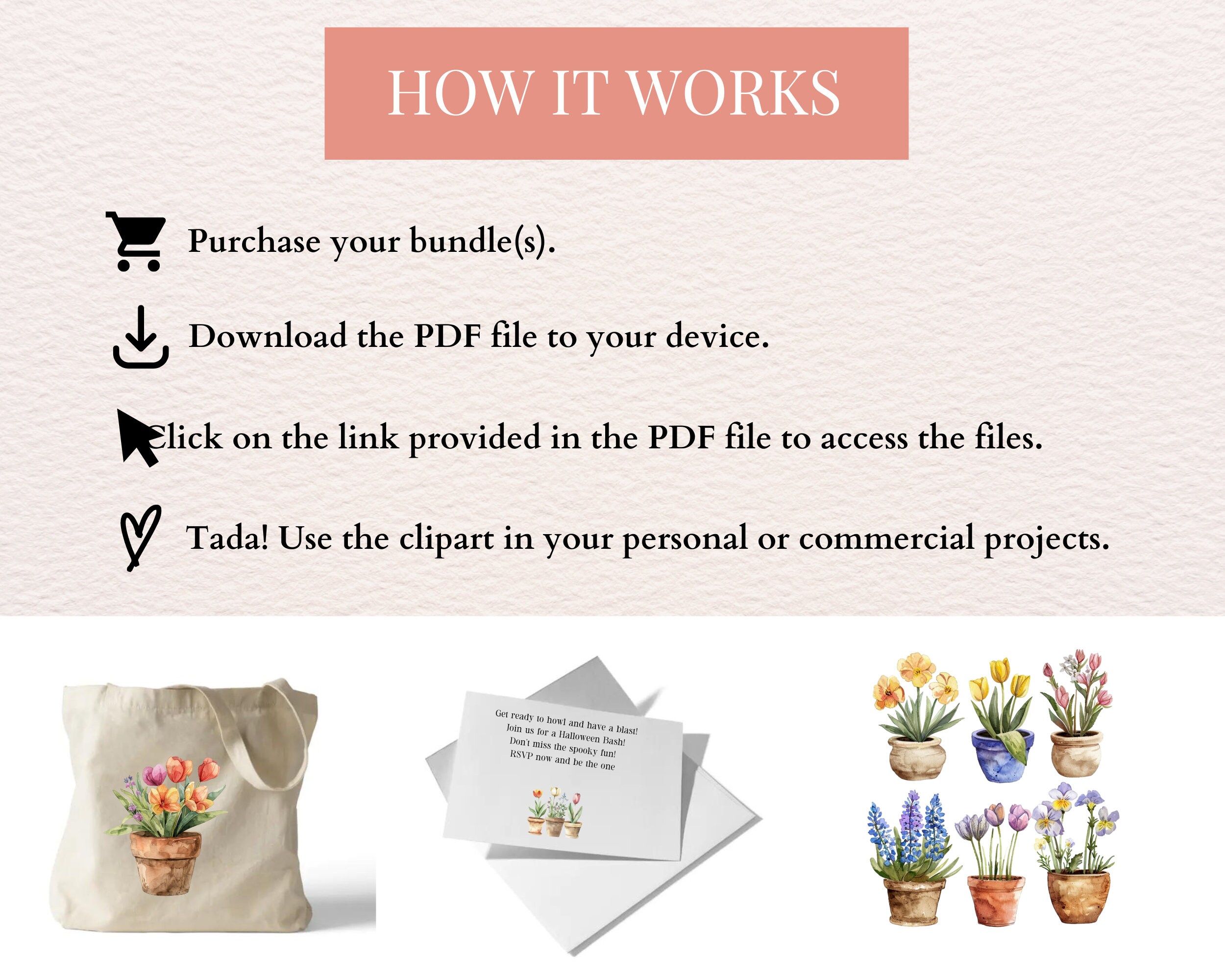 Watercolor Flower Pot Clipart Bundle, Spring Flower Garden Clipart Pack ...