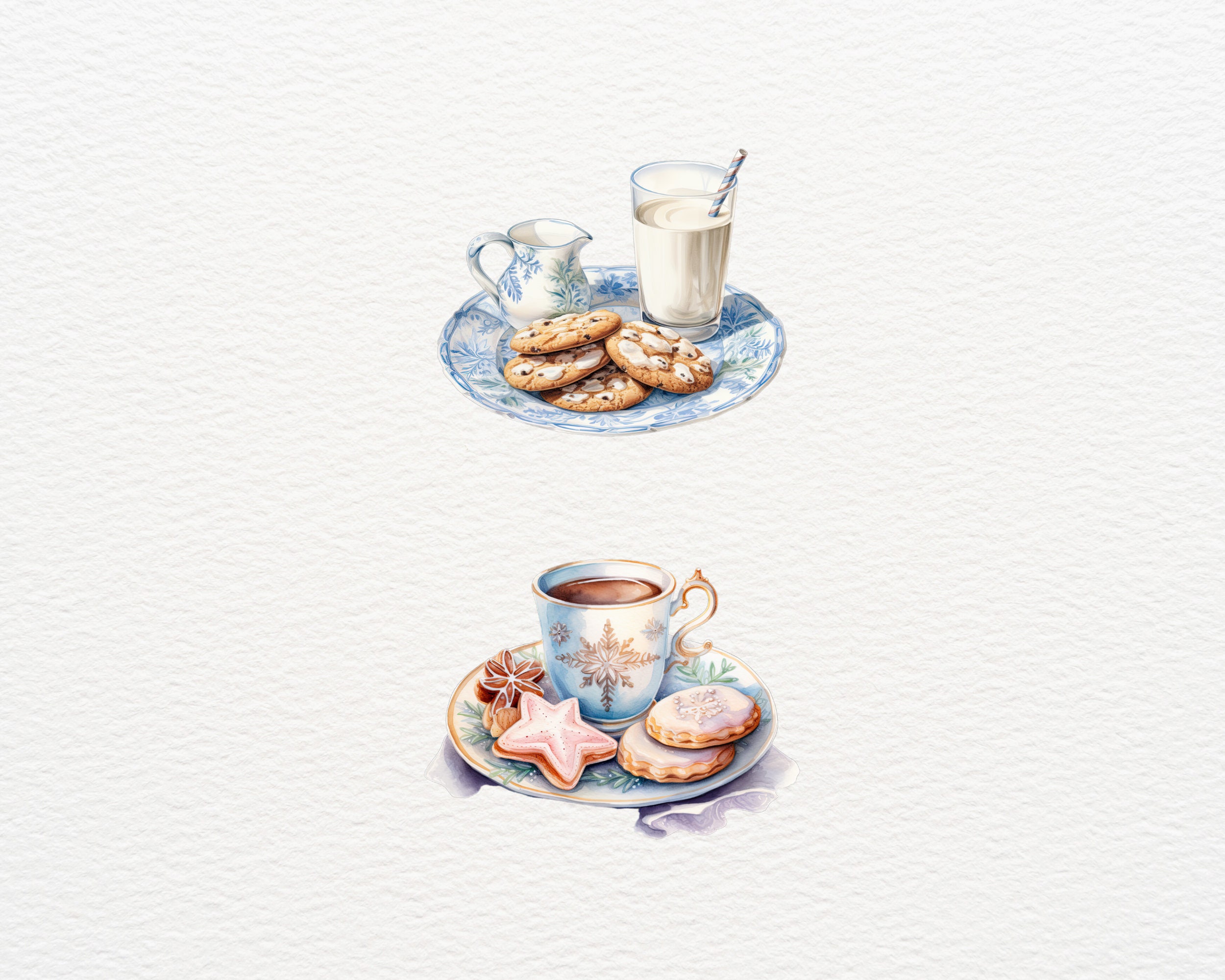 Watercolor Milk and Cookies Clipart Bundle, Festive Cookies Clipart ...