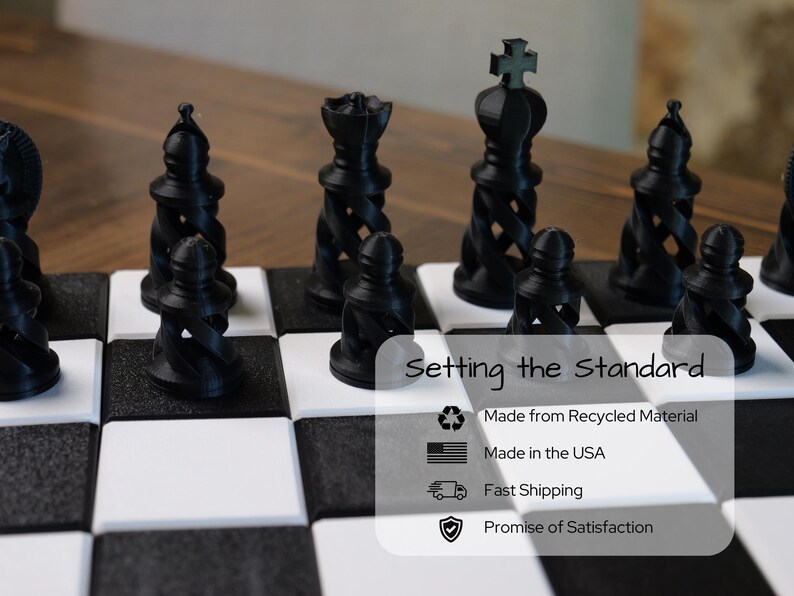 Custom Team Colors Chess Set Perfect Chess Gift 3D Printed, Modular ...