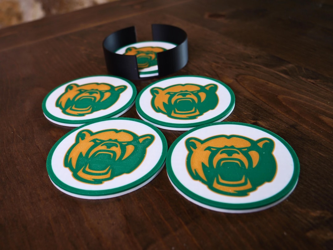 Baylor University Coaster Set 3D Printed Baylor Bears Decor, Sic 'em ...