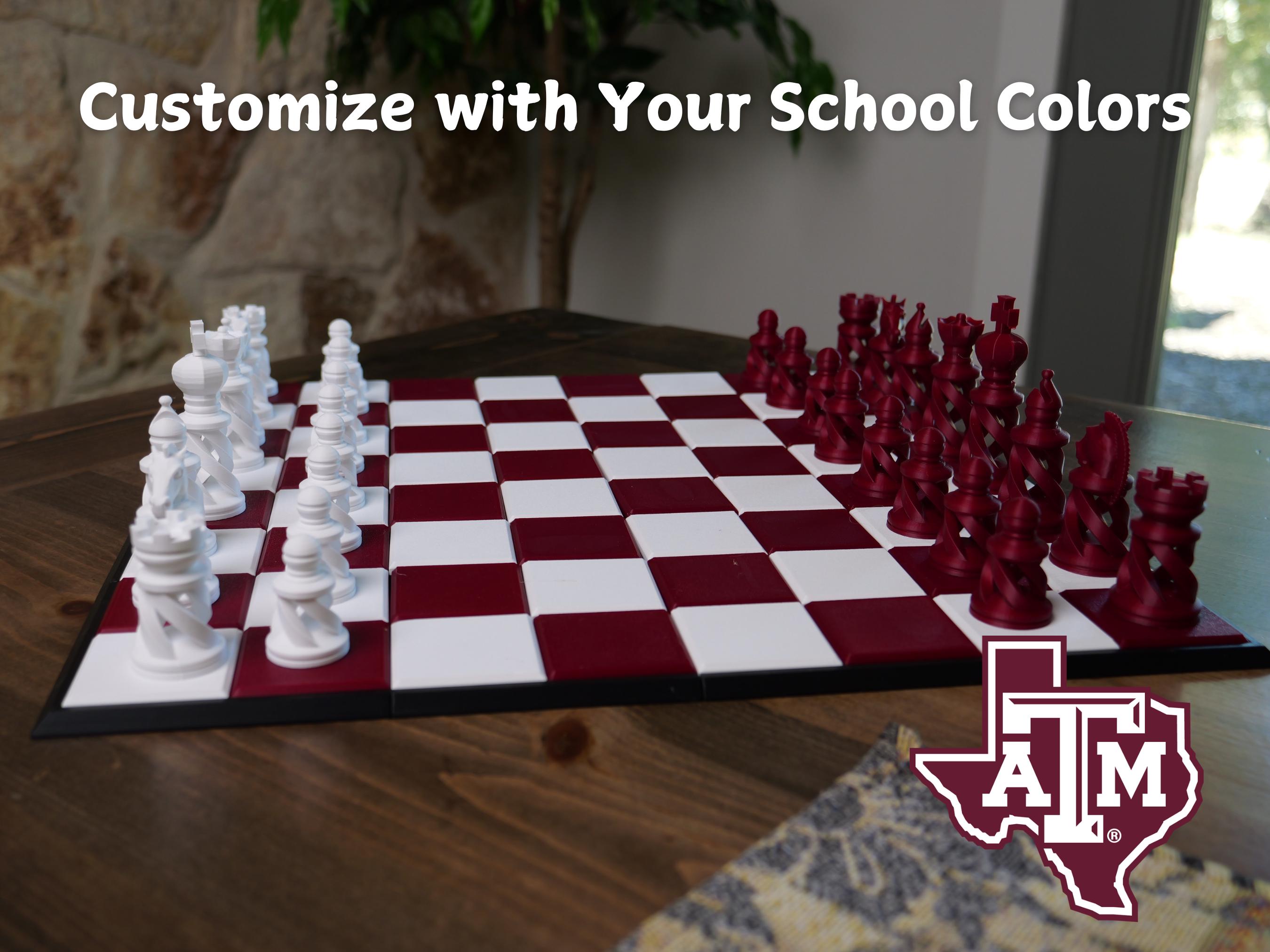 Custom Team Colors Chess Set Perfect Chess Gift 3D Printed, Modular ...