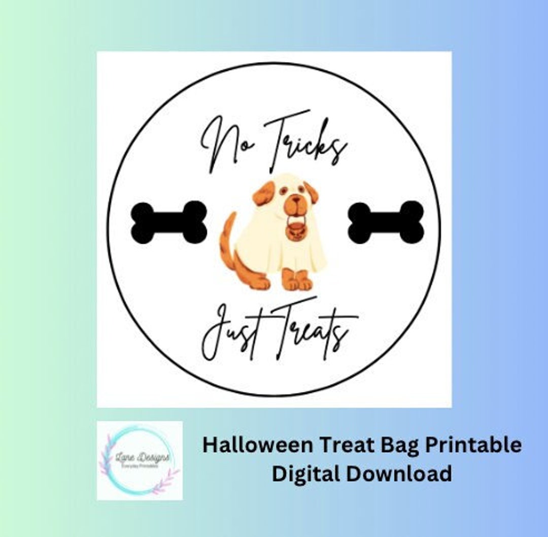 Halloween Trick or Treat Tags Printable - No Tricks Just Treats With ...