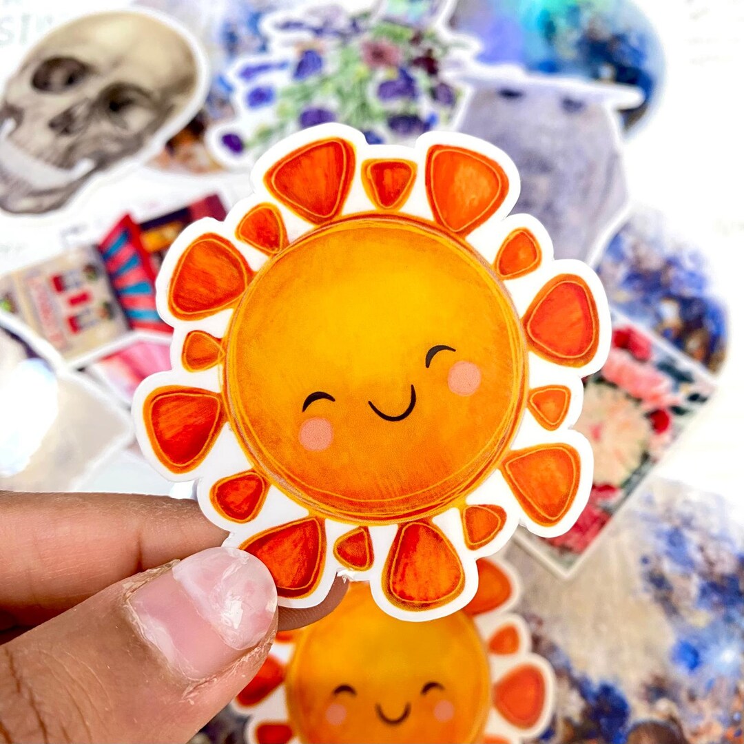Happy Sun Sticker, 1.5x1.5 Inches - Etsy