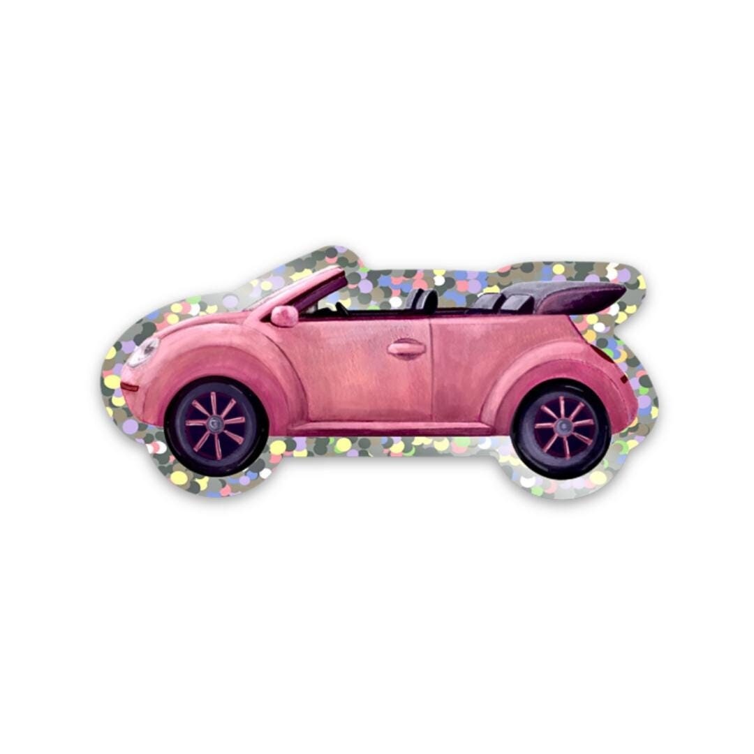 Pink Car Glitter Sticker, 1.5x3 Inches - Etsy