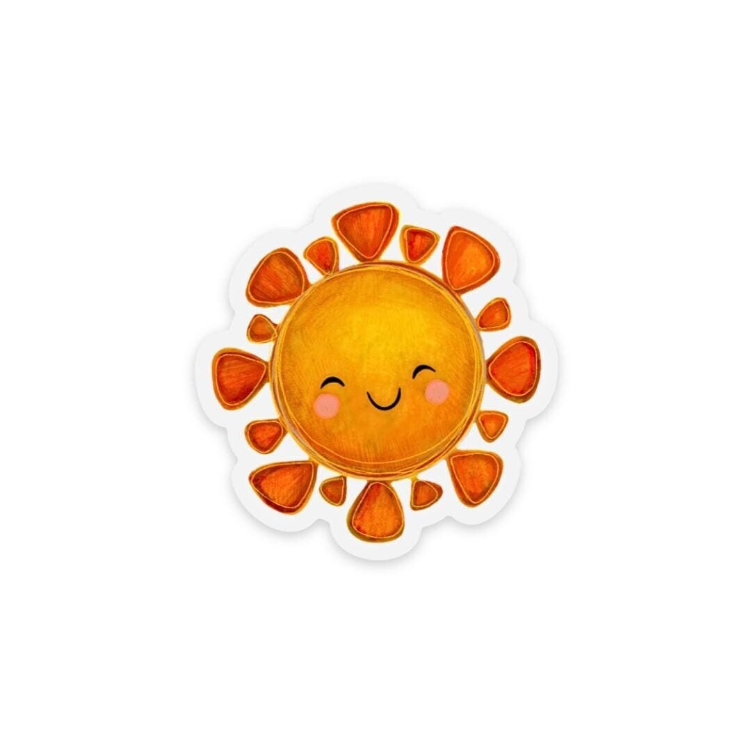 Clear Happy Sun Sticker, 2x2 Inches - Etsy