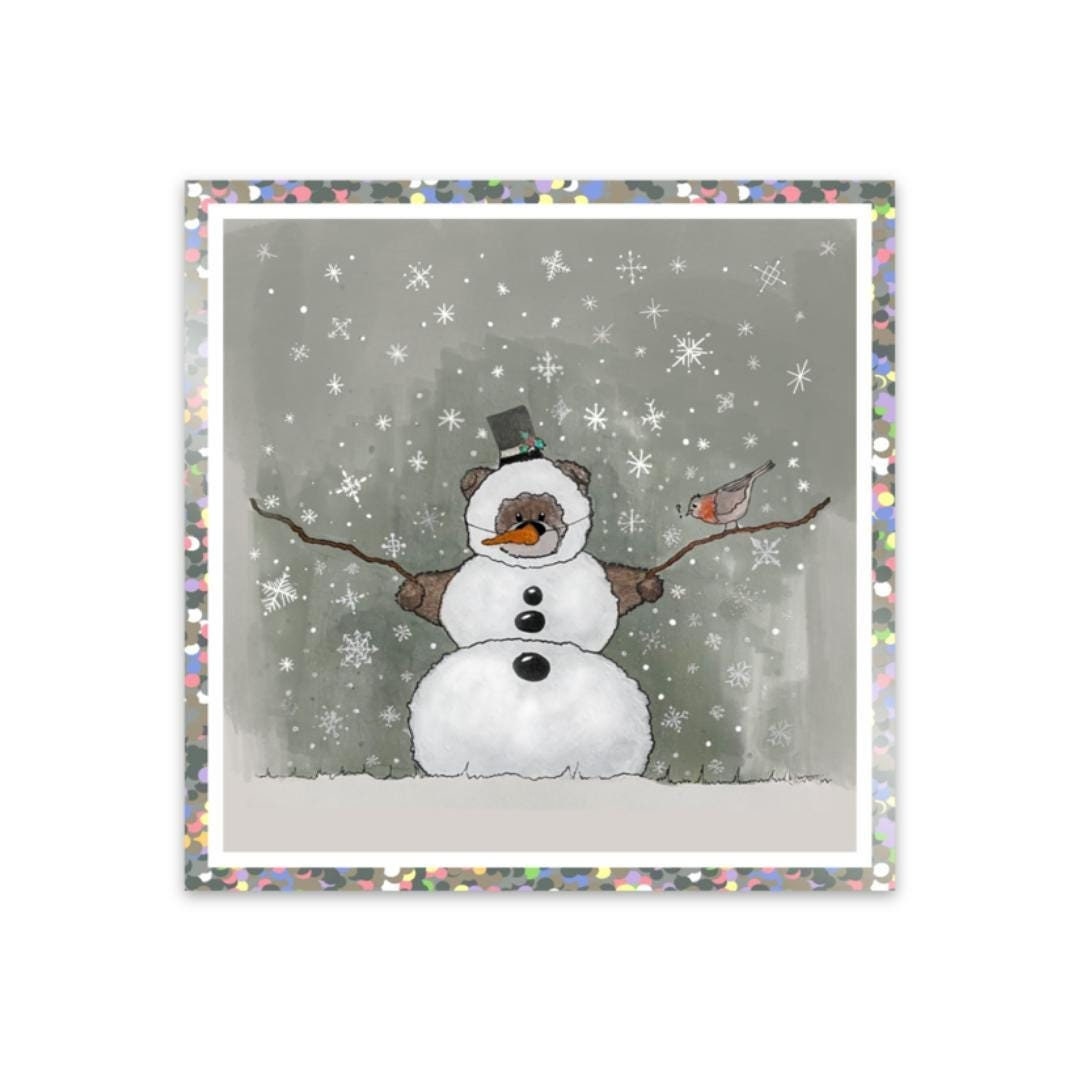 Christmas Snow Bear Glitter Sticker, 3x3 Inches - Etsy