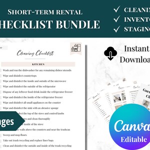 Short-term Rental Checklist Template Bundle | Guest Turnover Binder ...