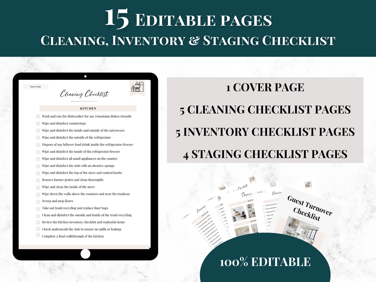 Short-term Rental Checklist Template Bundle | Guest Turnover Binder ...